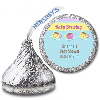 Baby Brewing Tea Party - Hershey Kiss Baby Shower Sticker Labels ...