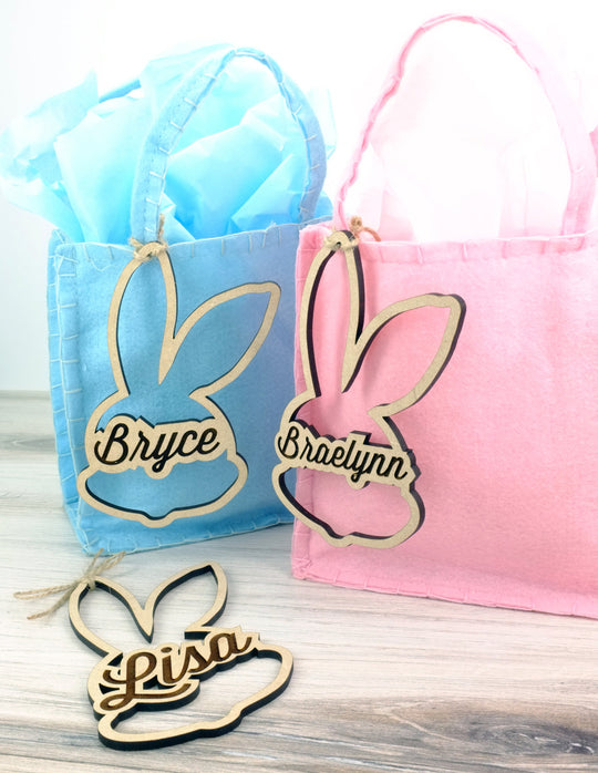 Personalized Easter basket tags, bunny tags, Easter baskets personaliz ...