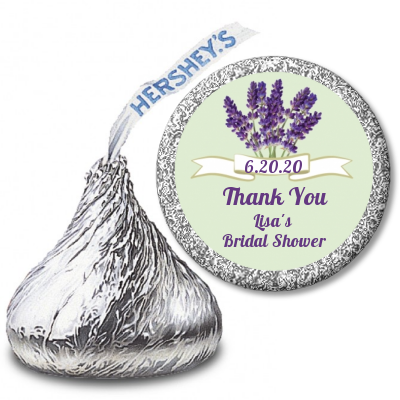 Lavender Flowers - Hershey Kiss Bridal Shower Sticker Labels – Candles ...